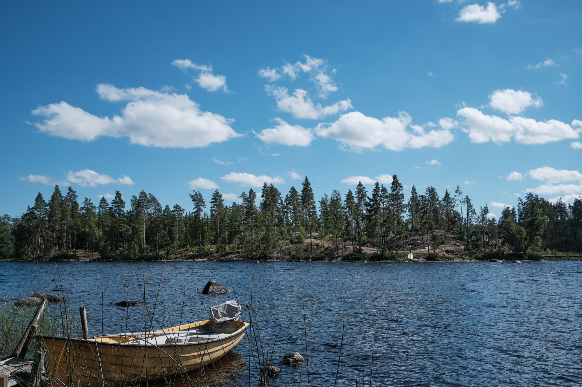 Swedish lake with boat - Zeitgeist Art
